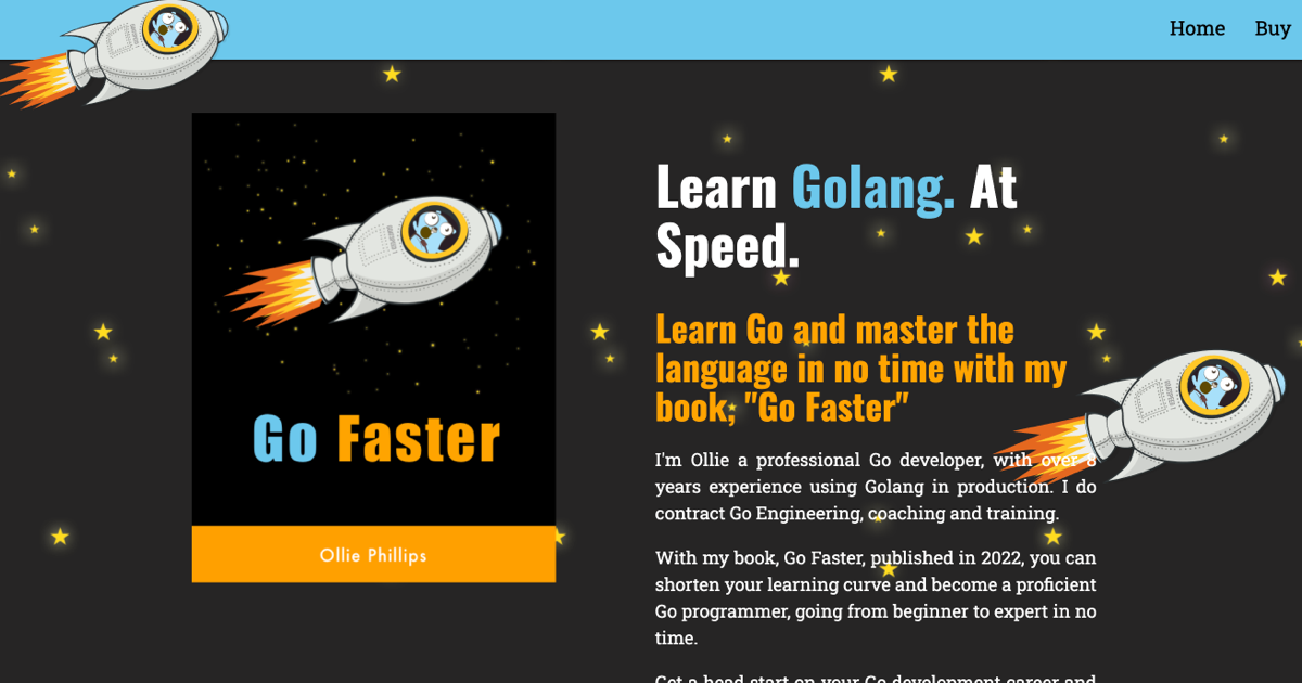 Go Faster book - Learn Golang at speed! Published 2023